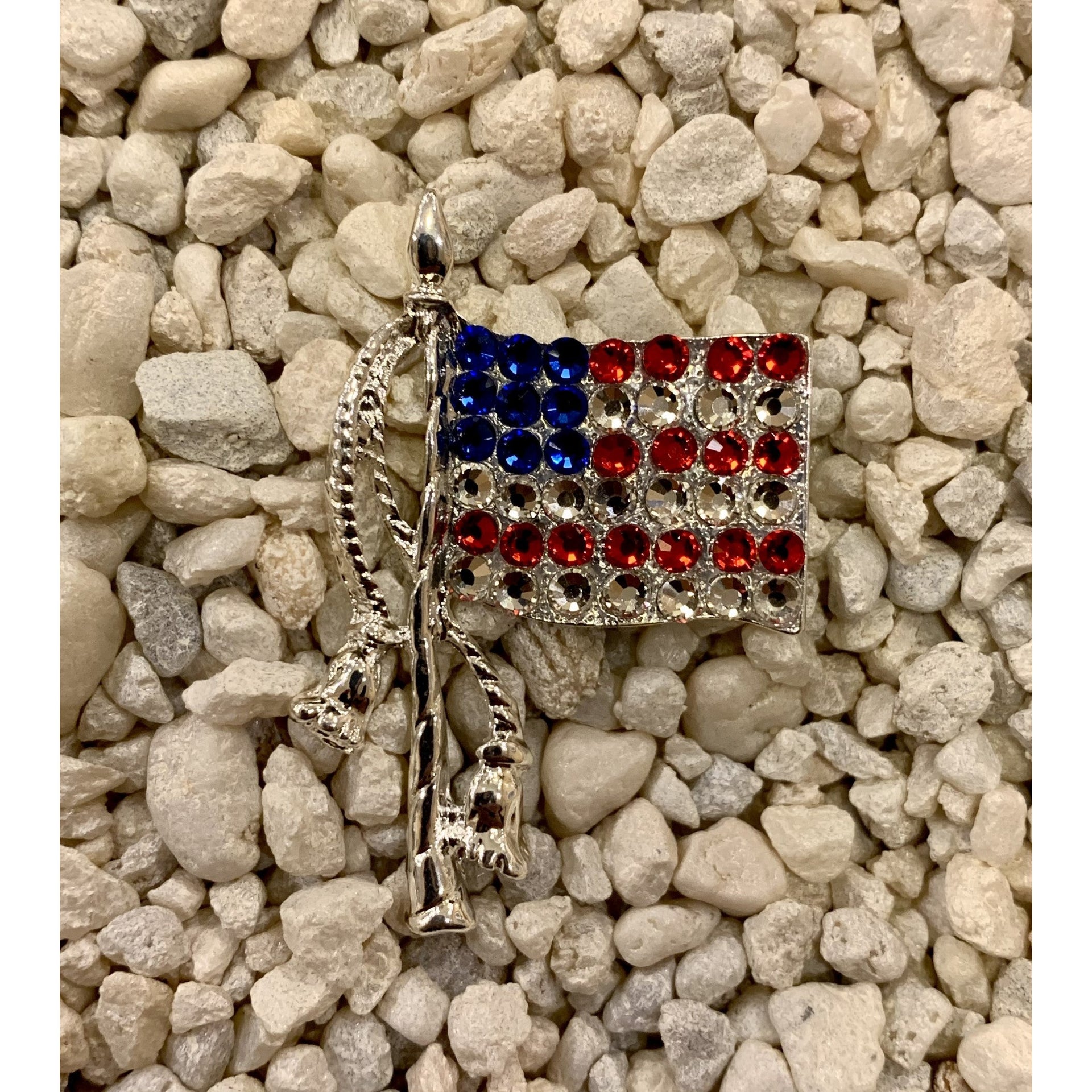 Silver US Flag on Pole – Statehouse Museum Shop